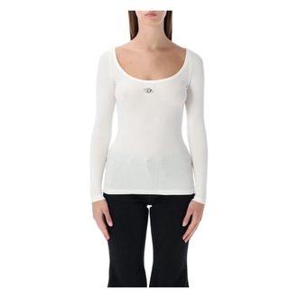 Diesel Geripptes Langarm-Top - - Tops - Damen - Wei&szlig; - S