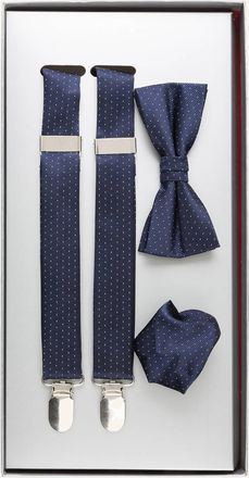 Paul Paul Set: Hosentr&auml;ger, Schleife Und Einstecktuch blau