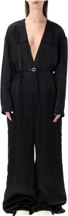 Rick Owens Femme, Combinaisons et Ensembles, Noir, Taille: 36 FR Combinaison Ceintur&eacute;e