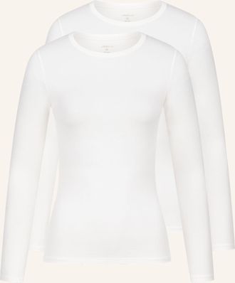 erlich textil Erlich Textil 2er Pack Light Touch Schmales Langarmshirt Mit Lyocell - Seidig Weich weiss