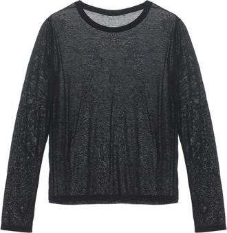 BASERANGE Femme, Tops, Noir, Taille: 40 FR Haut &agrave; Manches Longues et Col Rond &agrave; Ourlet Droit