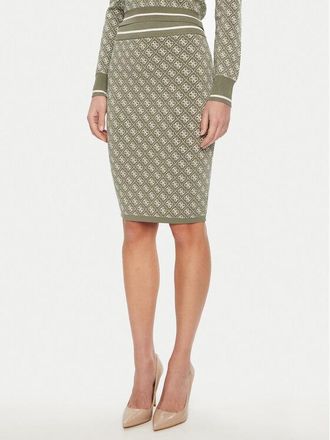 Guess Bleistiftrock W4BD53 Z37K0 Grün Regular Fit