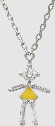 Little Ones Paris Collier Pendentif Fille Argent Indian Yellow 45cm