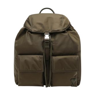 Ami Marcel Flap Backpack - Femme - Sacs - Vert - Taille: ONE Size
