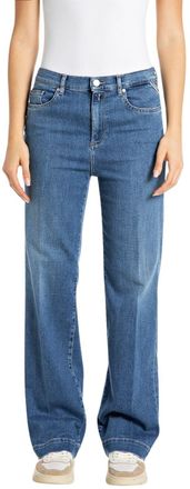 Replay Damen Jeans Melja Straight-Fit, Blau (Medium Blue 009-1), 26W / 30L
