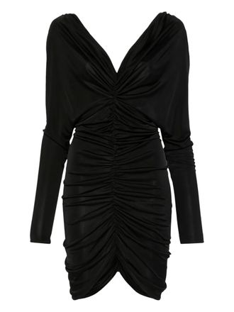 Atlein robe en satin à coupe mi-longue - Noir