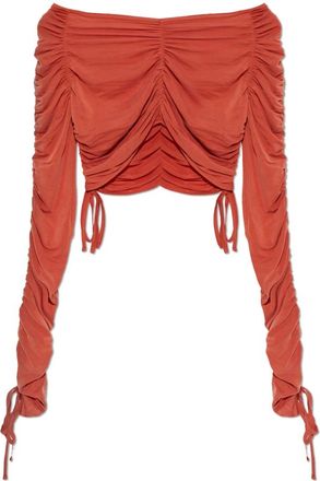 Balmain Femme, Blouses et Chemises, Orange, Taille: 36 FR Haut Court Drap&eacute;