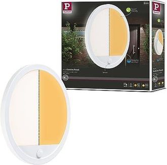 Paulmann 94706 LED Au&szlig;enleuchte Panel Smart Home Zigbee Lamina Sensor IP44 rund 280mm 2200-3000K 14W 1150lm Wei&szlig; Kunststoff Tunable Warm