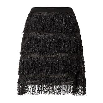 Ana Alcazar Fransen Rock Mini - - Skirts - Damen - Schwarzk - S