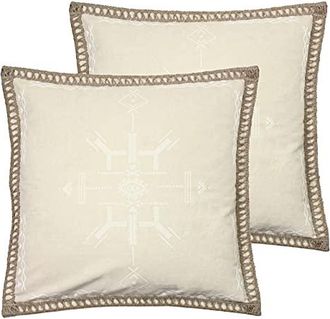 furn. Mini Inka Twin Pack Polyester gefüllte Kissen, Baumwolle, Natürlich, 45 x 45cm, 2