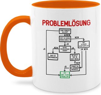 Shirtracer Tasse Tassen 325ml - Statement - Problemlösung - 325 ml - Orange - erster arbeitstag teetasse für büro neuer mitarbeiter kaffeetasse kollegin lustig p