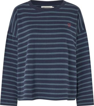 Lollys Laundry SweaT-shirt DemiLL LS - Femme - Sweatshirts et sweats &agrave; capuche - Bleu - Taille: 38 FR