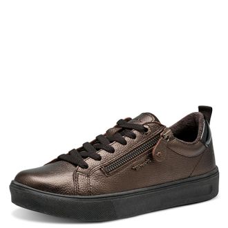 Tamaris Comfort Damen Sneaker flach mit Reißverschluss Freizeit, Braun (Bronze), 41 EU