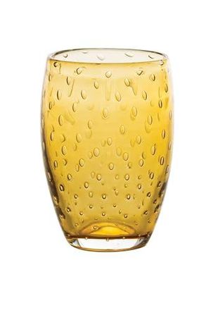 Zafferano Bolicante - Lot de 6 verres fabriqu&eacute;s &agrave; la main selon la tradition ancienne - Aspect bulles dair - Ambre