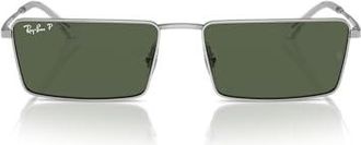 Ray-Ban Emy 0RB3741 Lunettes de soleil polarisées Argenté/vert foncé 59 mm
