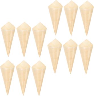 Cabilock Einweg Holzkegel 11cm F&uuml;r Eis Und Party Biologisch Abbaubare Eist&uuml;tenbecher F&uuml;r Catering Hochzeiten Und Snacks 50 St&uuml;ck Holz Tapas Dessertbecher