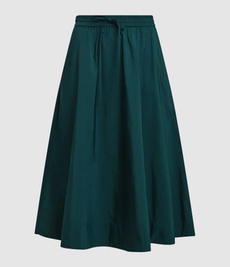 Essentiel Jupe Mi Longue Keely2 Vert Fonc&eacute;