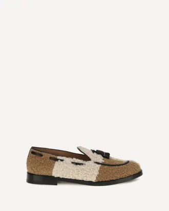 Fratelli Rossetti Two-tone boucl&eacute;-effect Loafers Female 39