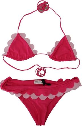 Dolce & Gabbana Femme, Maillots de bain, Jaune, Taille: 44 FR Bikini Bordure Festonn&eacute;e