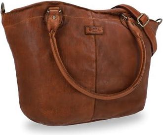 Gusti Sac &agrave; main Leder pour femme, sac &agrave; bandouli&egrave;re de taille moyenne - Sac cabas en cuir de vachette de haute qualit&eacute;, couleur cognac - Sac en cuir spacie