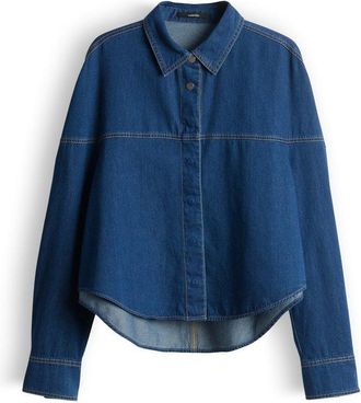 someday Jeansbluse ZOYLA Loose mit kontrastfarbenen N&auml;hten weite Passform, A-Linie, authentische Waschung