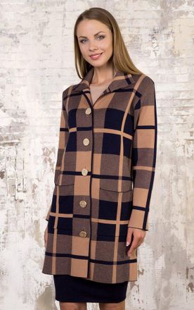 Passioni Cardigan Lang mit Karomuster