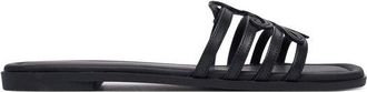 Tommy Hilfiger Pantoletten Th Script Flat Mule Lth FW0FW09368 Schwarz