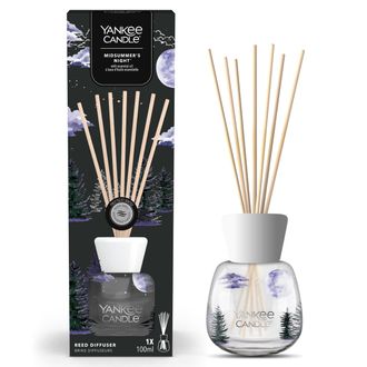 Yankee Candle Company Signature Diffusor mit Rattanst&auml;bchen | Midsummers Night | 100ml | bis zu 10 Wochen Duft | Recycelbare Verpackung | Perfekte Geschenke f&uuml;r Frauen