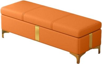 Generic Sitzbank PU-Leder-Material Sitzcube Mit Praktischer Fu&szlig;ablage Als Sitzw&uuml;rfel Als Aufbewahrungsbox Mit Stauraum Und Deckel Zum Hockerbeine Aus Titanleg