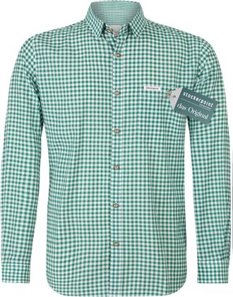 Stockerpoint Campos3 Herren Trachtenhemd, Dunkelgr&uuml;n, 5XL