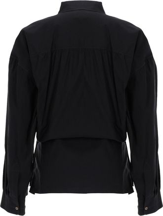 Christophe Lemaire Straight Collar Twisted Shirt - Black