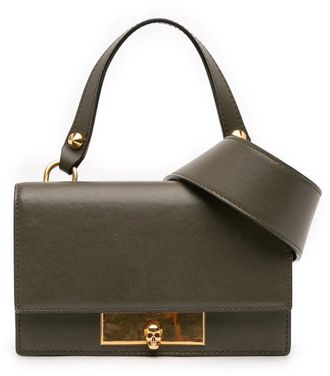 Alexander McQueen Alexander McQueen Hobo Bags - Mini Leather Skull Lock Top Handle Bag - Gr. unisize - in Gr&uuml;n - f&uuml;r Damen