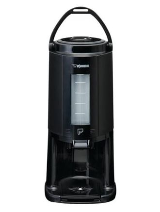 Zojirushi Zojirushi Distributeur de boissons &agrave; gravit&eacute; thermique doubl&eacute; en verre avec petit serveur &agrave; caf&eacute;, 2,4 l, noir
