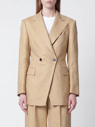 Tagliatore Blazer crois&eacute; en lin &agrave; col &agrave; revers