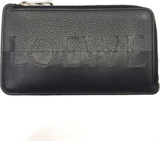Loewe unisex, Pre-owned, Noir, Taille: ONE Size Portefeuille en cuir Pre-owned