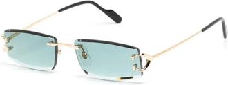 Cartier CT0465S Rimless Sunglasses - Gold