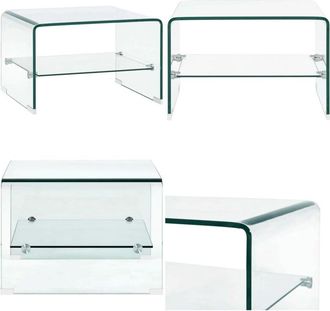 vidaXL Vidaxl - Table basse Clair 50x45x33 cm Verre trempé - Table Basse Design Moderne - Table Basse Transparente - Table Basse Verre Trempé - Meuble Salle