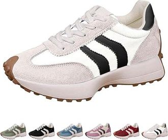 Generic Baskets &agrave; plateforme r&eacute;tro pour femme - Soutien confortable - Semelle &eacute;paisse - Chaussures de marche antid&eacute;rapantes - Chaussures de tennis de travail,
