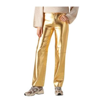 Edited Goldene Weite Hose - - Trousers - Damen - Gelb - M