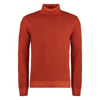 Moorer Woll Rollkragenpullover Gerippte Strickkanten - - Knitwear - Herren - Orange - L