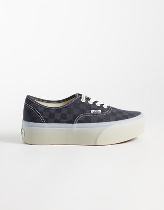Vans Authentic Stackform Sneaker mit Schachbrettmuster in Schwarz und Grau