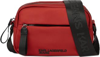 Karl Lagerfeld WomenS, Essential Nylon Crossbody, Pompeian Red, One size