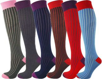 MySocks Mysocsk Unisex gerippte Kniestr&uuml;mpfe 6 Paare 02