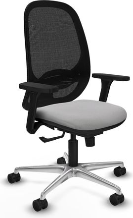 Piqueras y Crespo B&uuml;rostuhl aus zylindrischem Stoff mit 3D-Armen, h&ouml;henverstellbare Lendenwirbelst&uuml;tze, ausgestattet mit 3 Positionen und Schneidschaum, Schwarz/Hellgra
