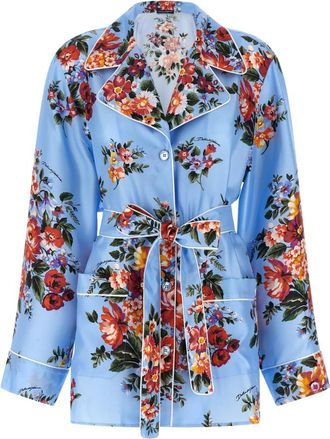 Dolce & Gabbana Femme, Blouses et Chemises, Bleu, Taille: 42 FR Vanity Twill Shirt