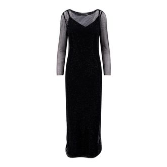 Max Mara Schwarzes- verziertes Kleid mit U-Boot-Ausschnitt - - Dresses - Damen - Schwarzk - XS