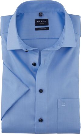 Olymp Herren Businesshemd Langarm Luxor,Einfarbig,modern fit,Global Kent,bleu 11,41