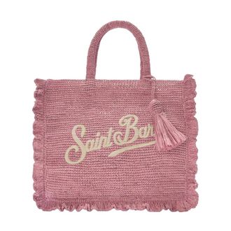 MC2 Saint Barth Volant Raffia Bag - - Bags - Damen - Rosa - ONE SIZE