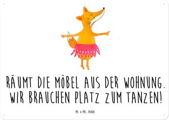 Mr. & Mrs. Panda Blechschild Fuchs Ballerina DIN A4 - Geschenk, Geburtstag, Party, Tänzer, Ballett, Wandschild Metall, Dekoschild, Groß, Küche, Türschild, Feier