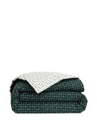 Lacoste housse de couette &agrave; design carr&eacute; - Vert